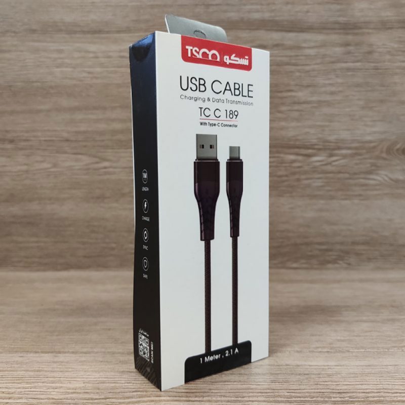 خرید کابل تبدیل USB به USB-C تسکو مدل Tsco TC C189 طول 1 متر